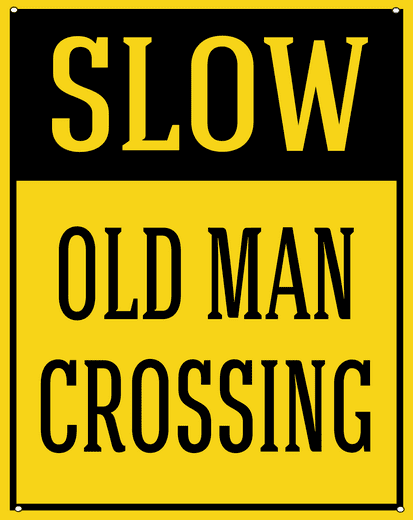 Kurmntregon Slow Down Aluminum Sign Old Man Crossing Street Sign ...