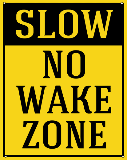 Kurmntregon Slow Down Aluminum Sign No Wake Zone Street Sign Caution ...