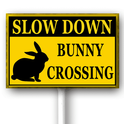 Kurmntregon Slow Down Bunny Crossing Yard Sign With Stake Caution ...