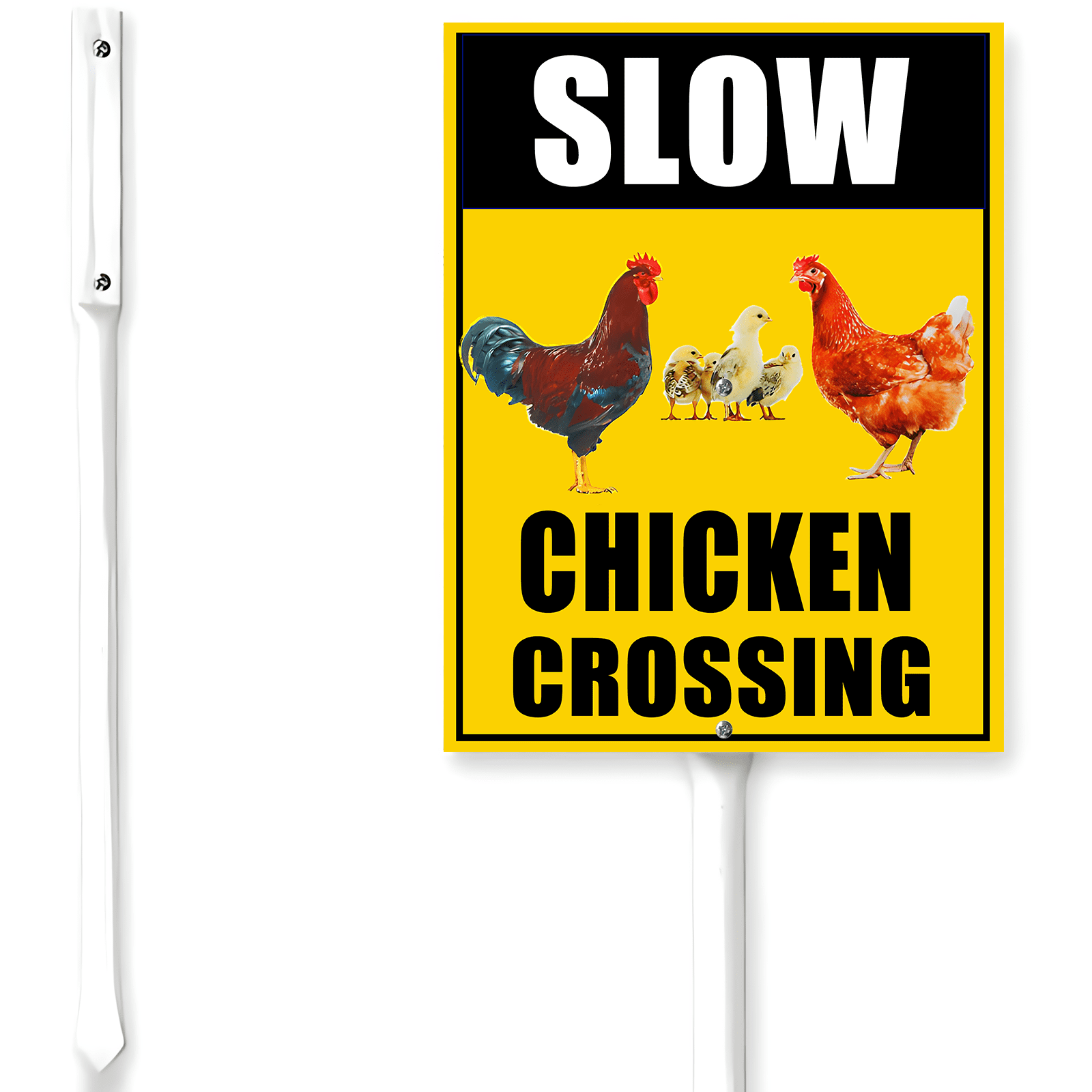 Kurmntregon Slow Chicken Crossing Sign With Stake Slow Down Sign For ...