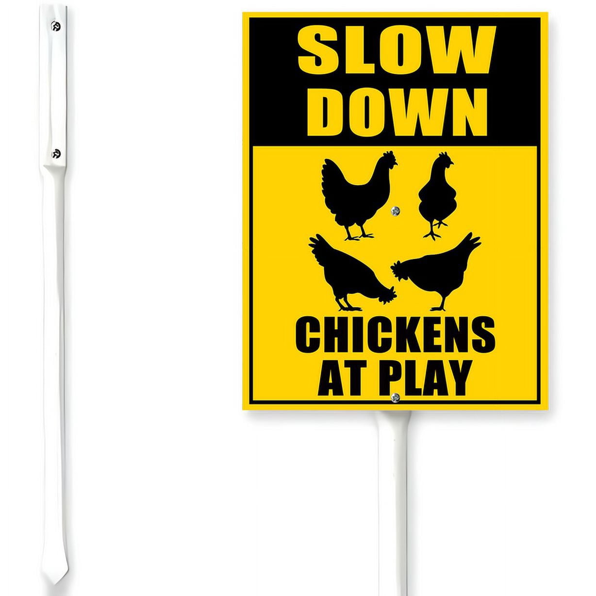 Kurmntregon Slow Down Chickens At Play Sign With Stake Farm Chicken ...
