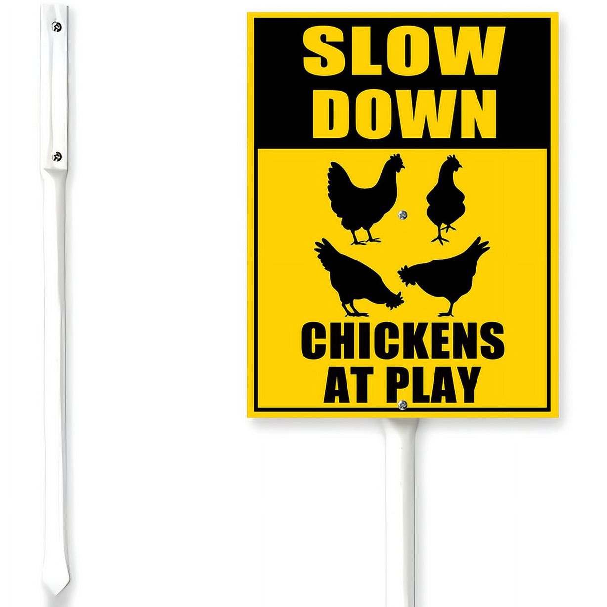 Kurmntregon Slow Down Chickens At Play Sign With Stake Farm Chicken ...