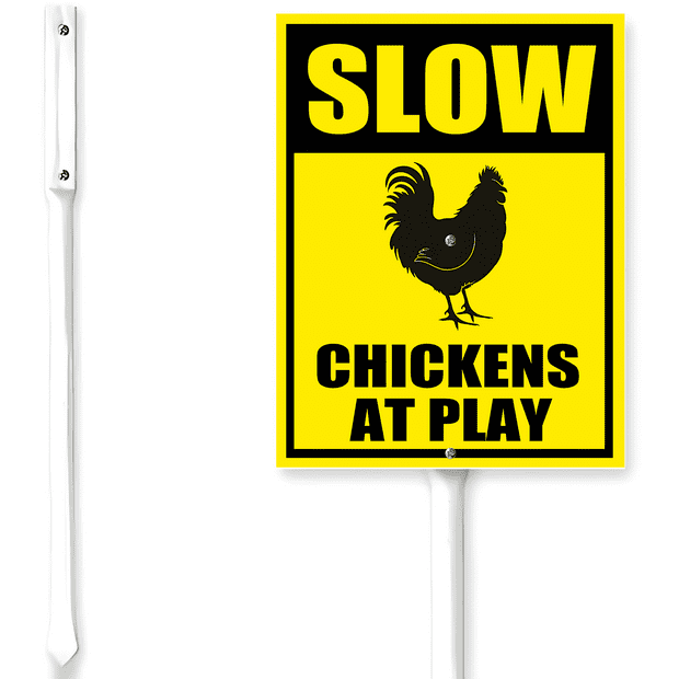 Kurmntregon Slow Down Sign,Chickens At Play Yard Sign Chicken Crossing ...