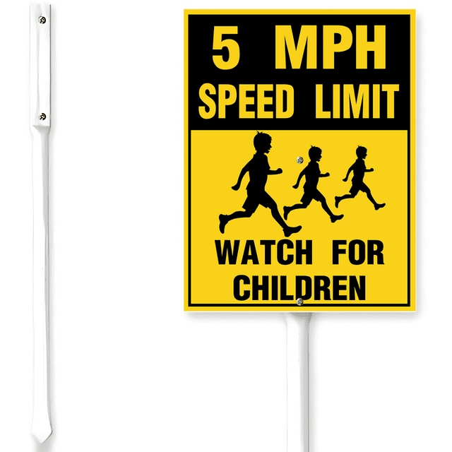 Kurmntregon Slow Down Sign With Stake 5 Mph Speed Limit Watch For ...