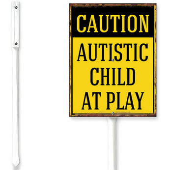 Kurmntregon Slow Down Yard Sign With Stake Autistic Child At Play Lawn ...