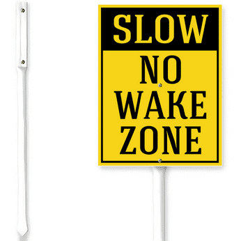 Kurmntregon Slow Down Yard Sign With Stake No Wake Zone Lawn Sign ...