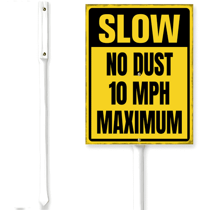 Kurmntregon Slow No Dust 10 Mph Maximum Sign With Stake Slow Down ...