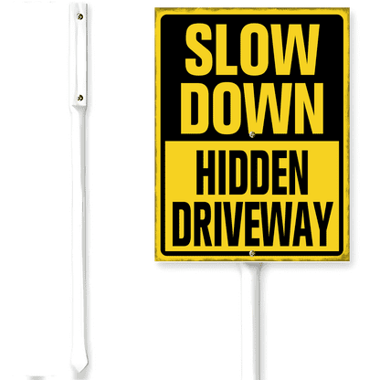Kurmntregon Slow Down Hidden Driveway Sign With Stake Slow Down Traffic ...