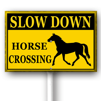 Kurmntregon Slow Down Horse Crossing Yard Sign With Stake Caution ...