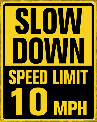 Kurmntregon Slow Down Speed Limit 10mph Aluminum Sign Slow Down Traffic ...