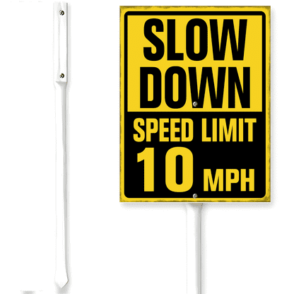 Kurmntregon Slow Down Speed Limit 10mph Sign With Stake Slow Down ...