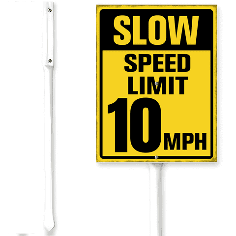Kurmntregon Slow Speed Limit 10mph Sign With Stake Slow Down Traffic ...