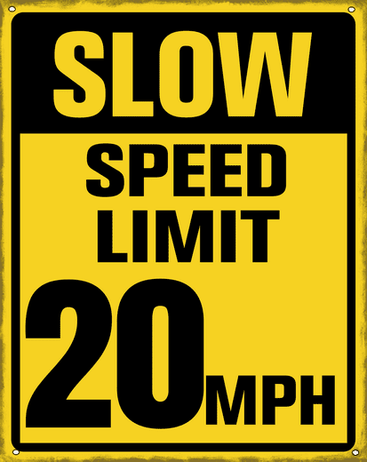 Kurmntregon Slow Speed Limit 20mph Aluminum Sign Slow Down Traffic Road ...