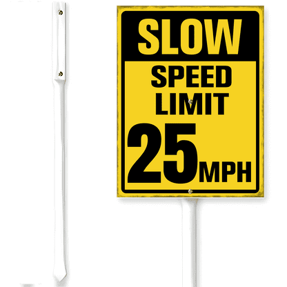 Kurmntregon Slow Speed Limit 25mph Sign With Stake Slow Down Traffic ...