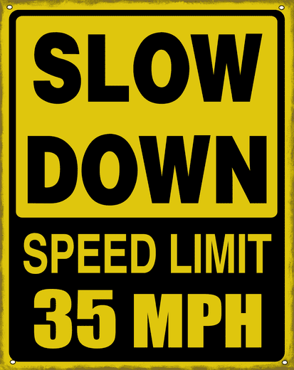 Kurmntregon Slow Down Speed Limit 35mph Aluminum Sign Slow Down Traffic ...