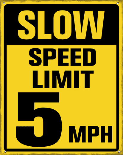 Kurmntregon Slow Speed Limit 5mph Aluminum Sign Slow Down Traffic Road ...