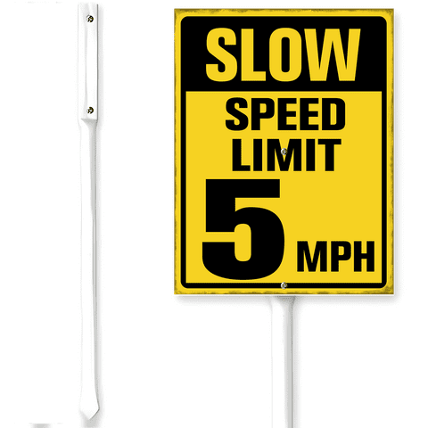 Kurmntregon Slow Speed Limit 5mph Sign With Stake Slow Down Traffic ...