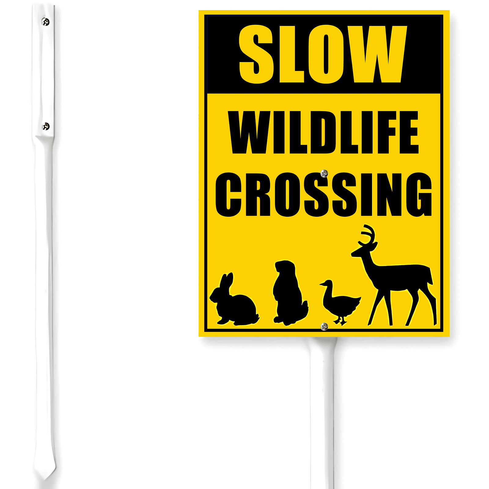 Kurmntregon Slow Wildlife Crossing Sign With Stake Slow Down Sign For ...