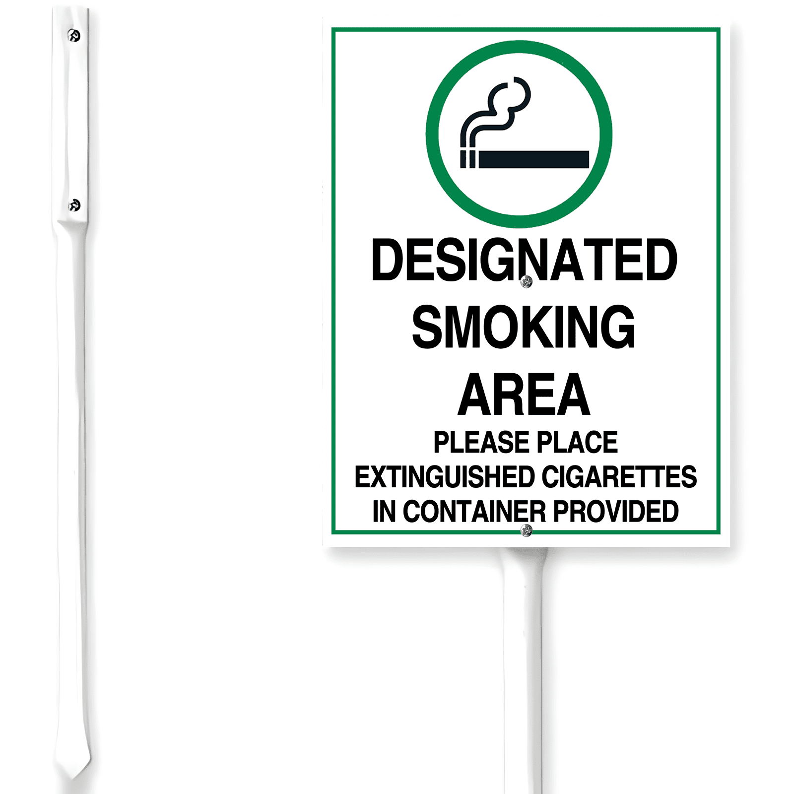 Kurmntregon No Smoking Sign With Stake Designated Smoking Area 8x12inch ...