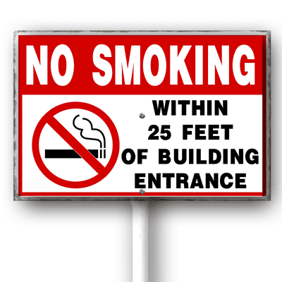 Kurmntregon No Smoking Within 25 Feet Of Building Entrance Yard Sign ...