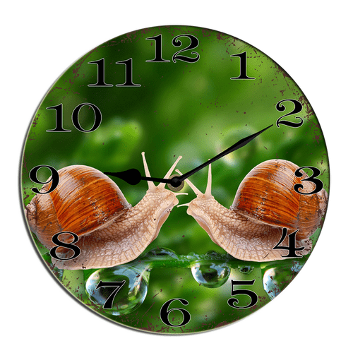 Kurmntregon Snails Wall Clock Animal Clock For Living Room, Battery ...