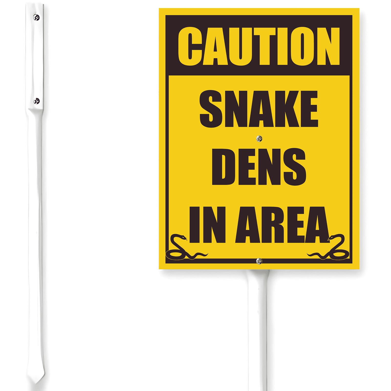 Kurmntregon Snake Dens In Area Sign With Stake Caution Snakes Sign For ...
