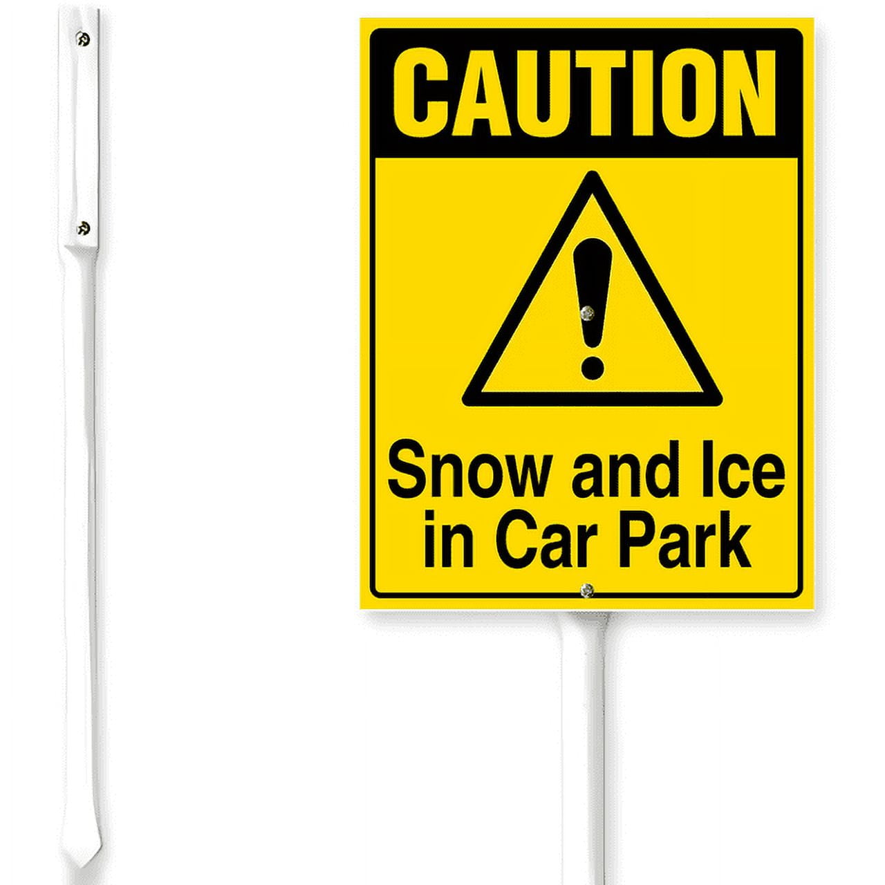 Kurmntregon Snow And Ice In Car Park Yard Sign With Stake Winter ...