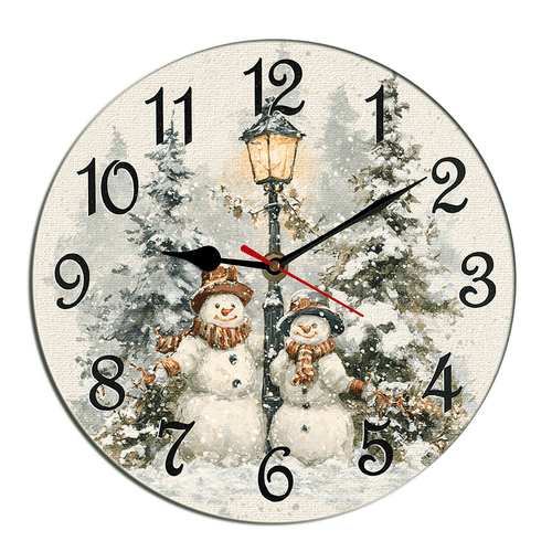 Kurmntregon Snowman Wall Clock Christmas Xmas Winter Let It Snow Wooden ...