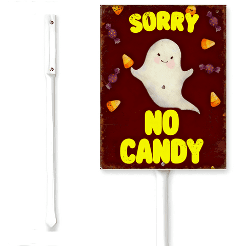 Kurmntregon Sorry No Candy Halloween Yard Sign With Stake Trick Or ...