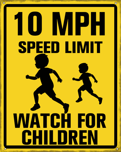 Kurmntregon Speed Limit 10 Mph Watch For Children Aluminum Sign Slow ...