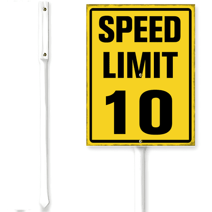 Kurmntregon Speed Limit 10 Sign With Stake Slow Down Traffic Road ...