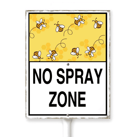 Kurmntregon No Spray Zone Bee Yard Sign With Stake Save Bees ...