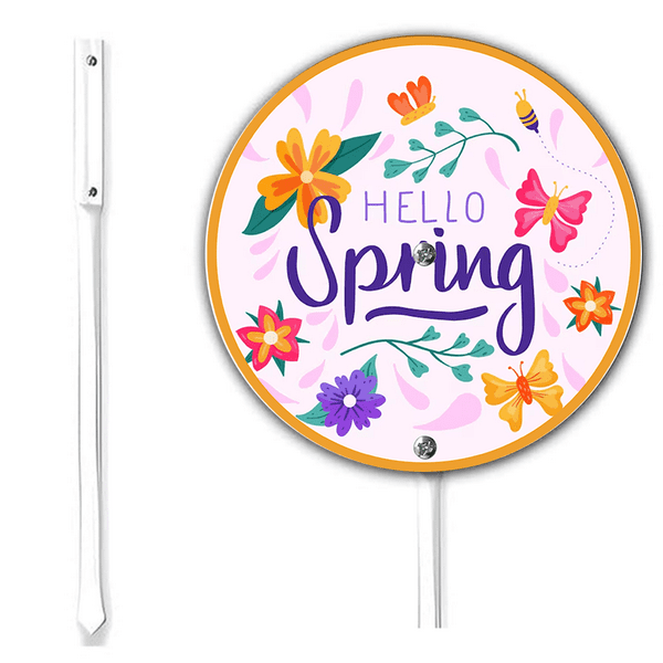 Kurmntregon Spring Garden Sign With Stake Hello Spring Yard Sign ...