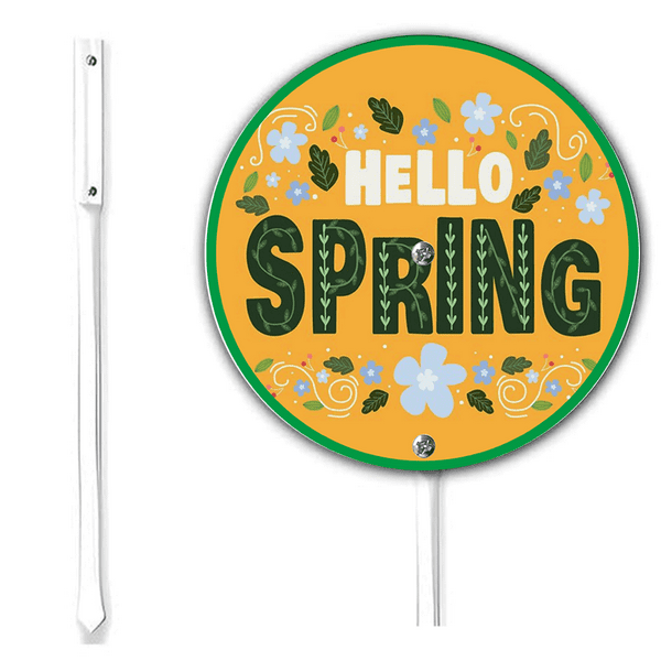 Kurmntregon Spring Garden Sign With Stake Hello Spring Yard Sign Lawn ...