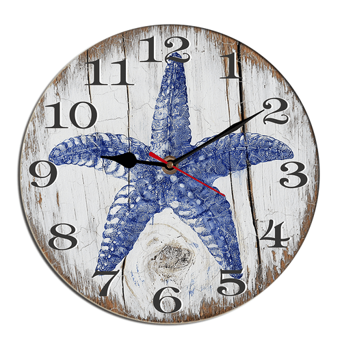 Kurmntregon Starfish Wall Clock Marine Life Seaside Beach Thanksgiving ...