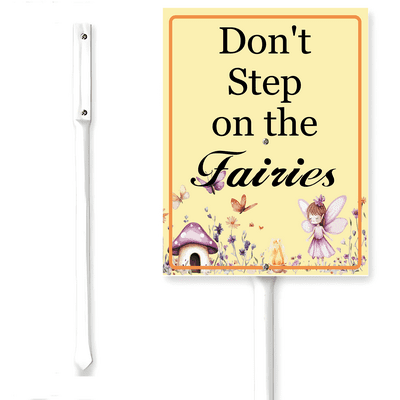 Kurmntregon Don't Step On The Fairies Yard Sign With Stake No Poop And ...