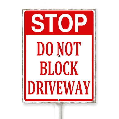 Kurmntregon Stop Do Not Block Driveway Sign With Stake No Parking ...