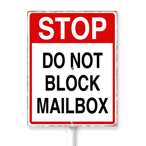 Kurmntregon Stop Do Not Block Mailbox Sign With Stake No Parking Street ...