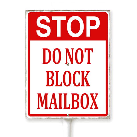 Kurmntregon Stop Do Not Block Mailbox Sign With Stake No Parking Street ...