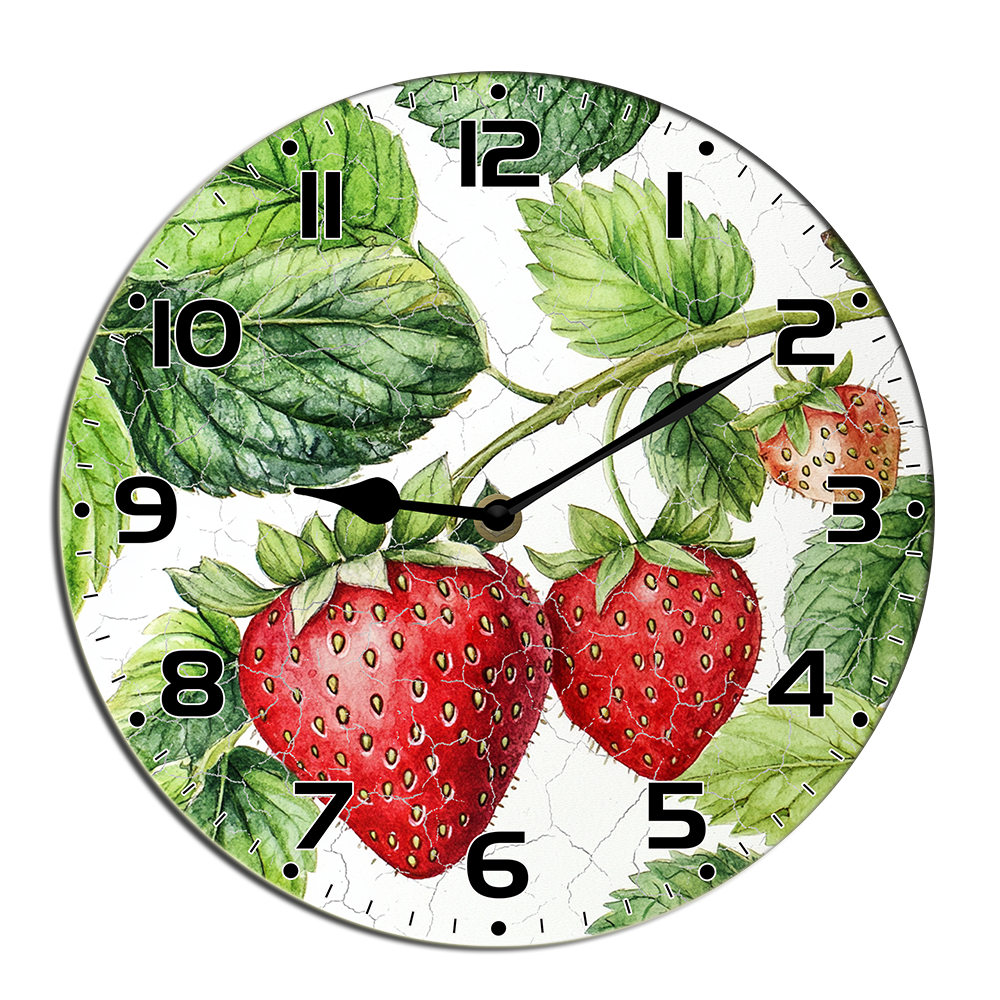 Kurmntregon Strawberry Wall Clock Summer Fruit Cute Wooden Painted ...