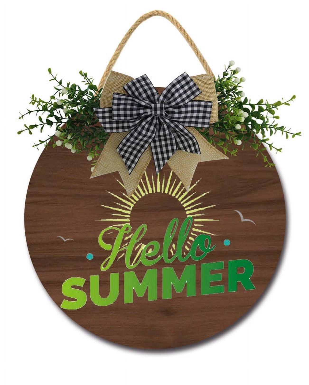 Kurmntregon Summer Sign For Porch Design 95 Burlap Bow Wreaths Front ...