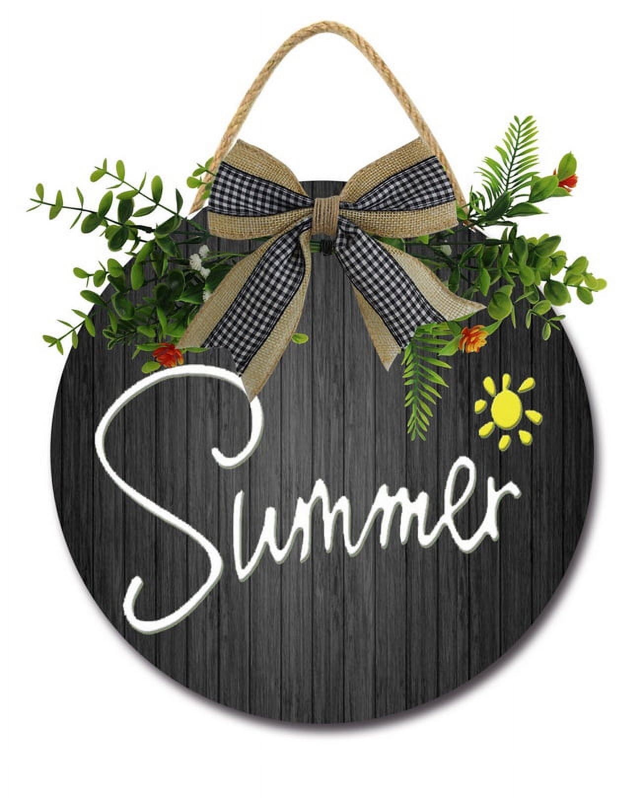 Kurmntregon Summer Signs For Outside Style 114 Hello Summer Door Sign ...