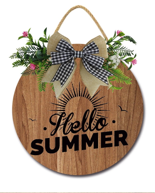 Kurmntregon Summer Signs Wooden Style 14 Hello Winter Spring Summer ...