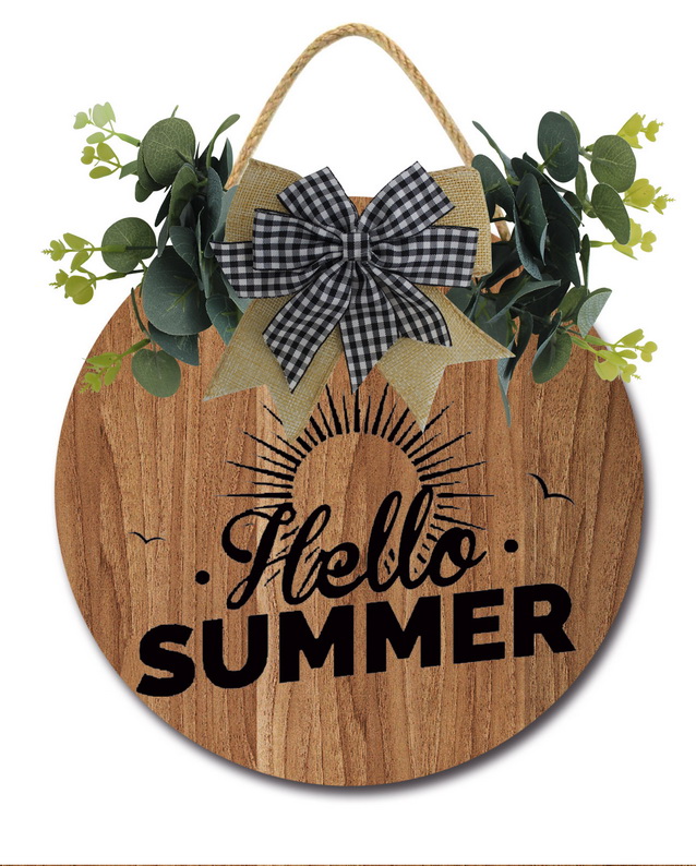 Kurmntregon Summer Wreaths For Front Door Style 142 Summer Sign Outdoor ...