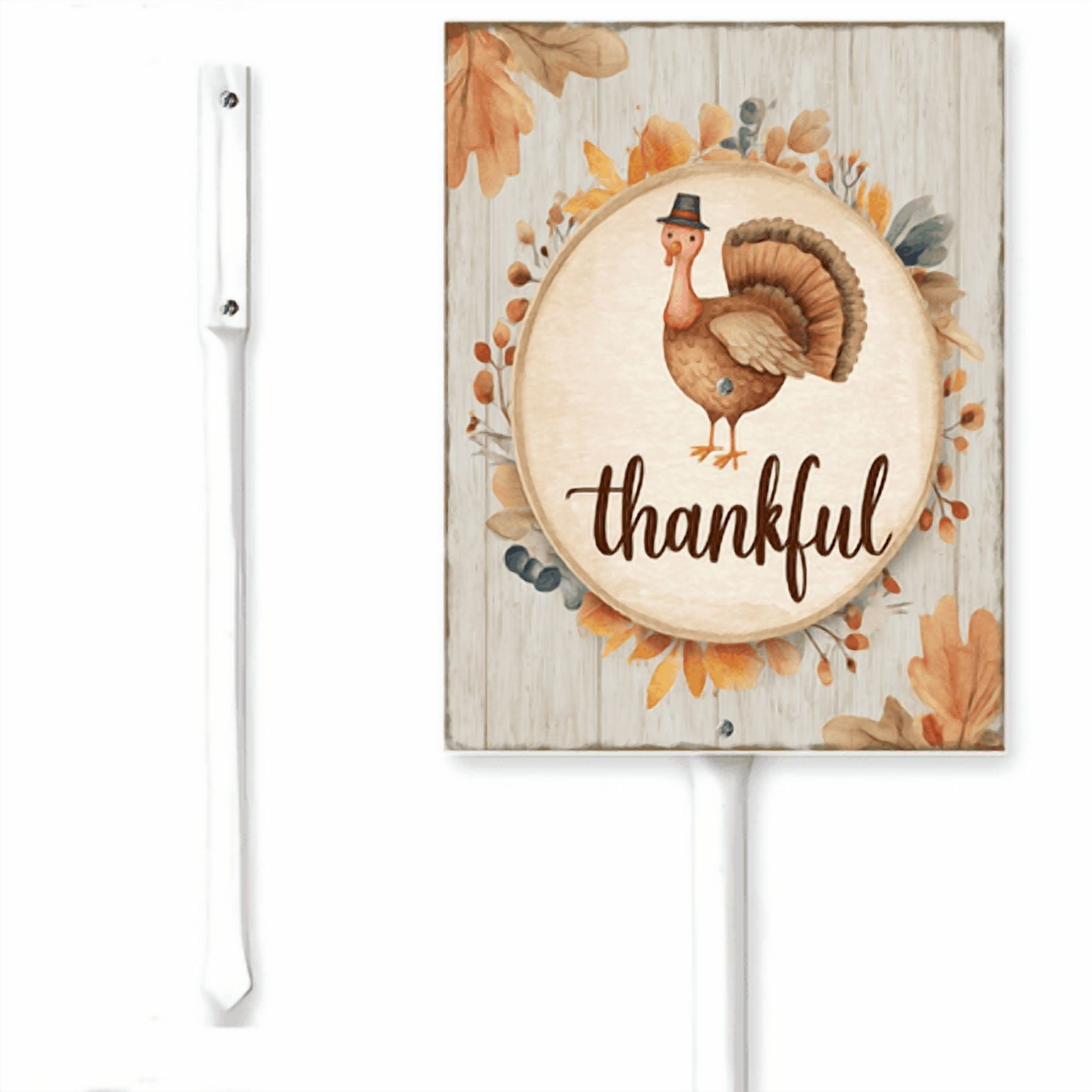 Kurmntregon Thankful Yard Sign With Stake Thanksgiving Turkey Gobble ...