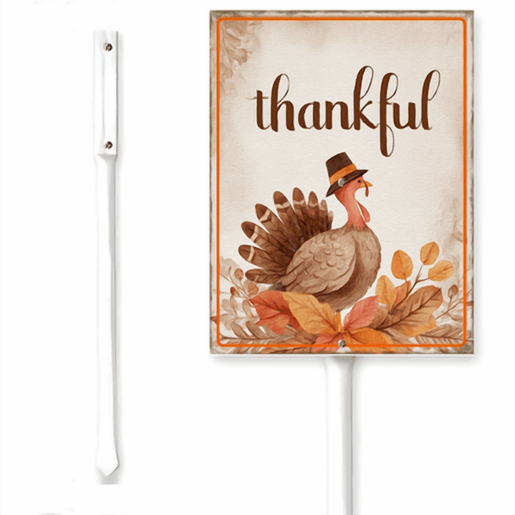 Kurmntregon Thankful Yard Sign With Stake Thanksgiving Turkey Gobble ...