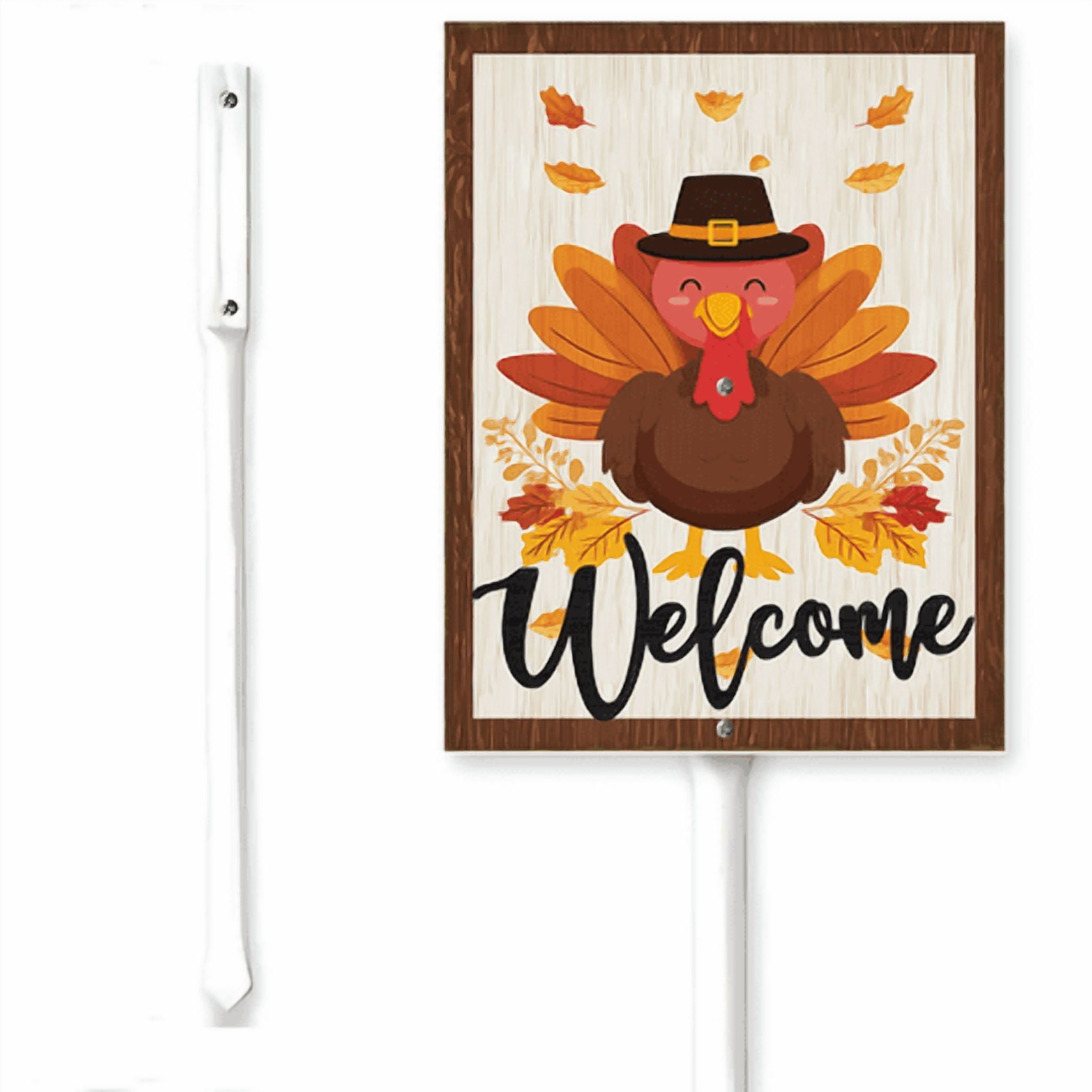 Kurmntregon Thanksgiving Welcome Yard Sign With Stake Fall Turkey ...