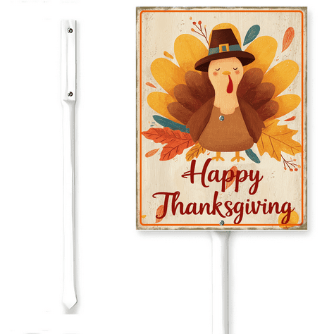 Kurmntregon Thanksgiving Yard Sign With Stake Fall Turkey Welcome ...
