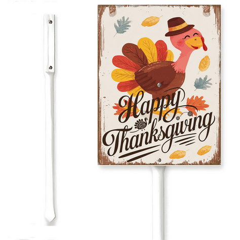 Kurmntregon Thanksgiving Yard Sign With Stake Fall Turkey Welcome ...