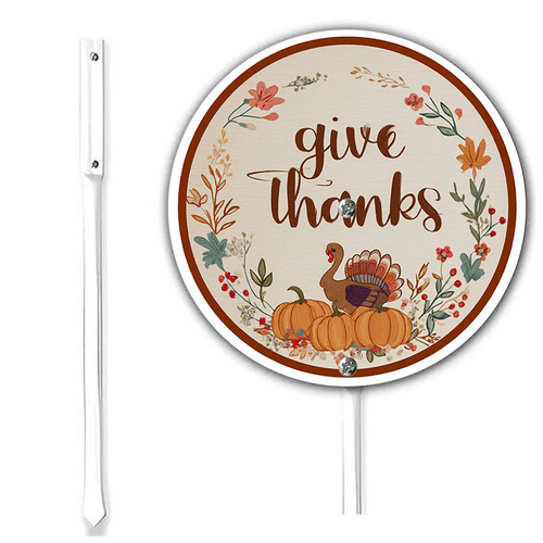 Kurmntregon Thanksgiving Yard Sign With Stake Give Thanks Fall Holiday ...